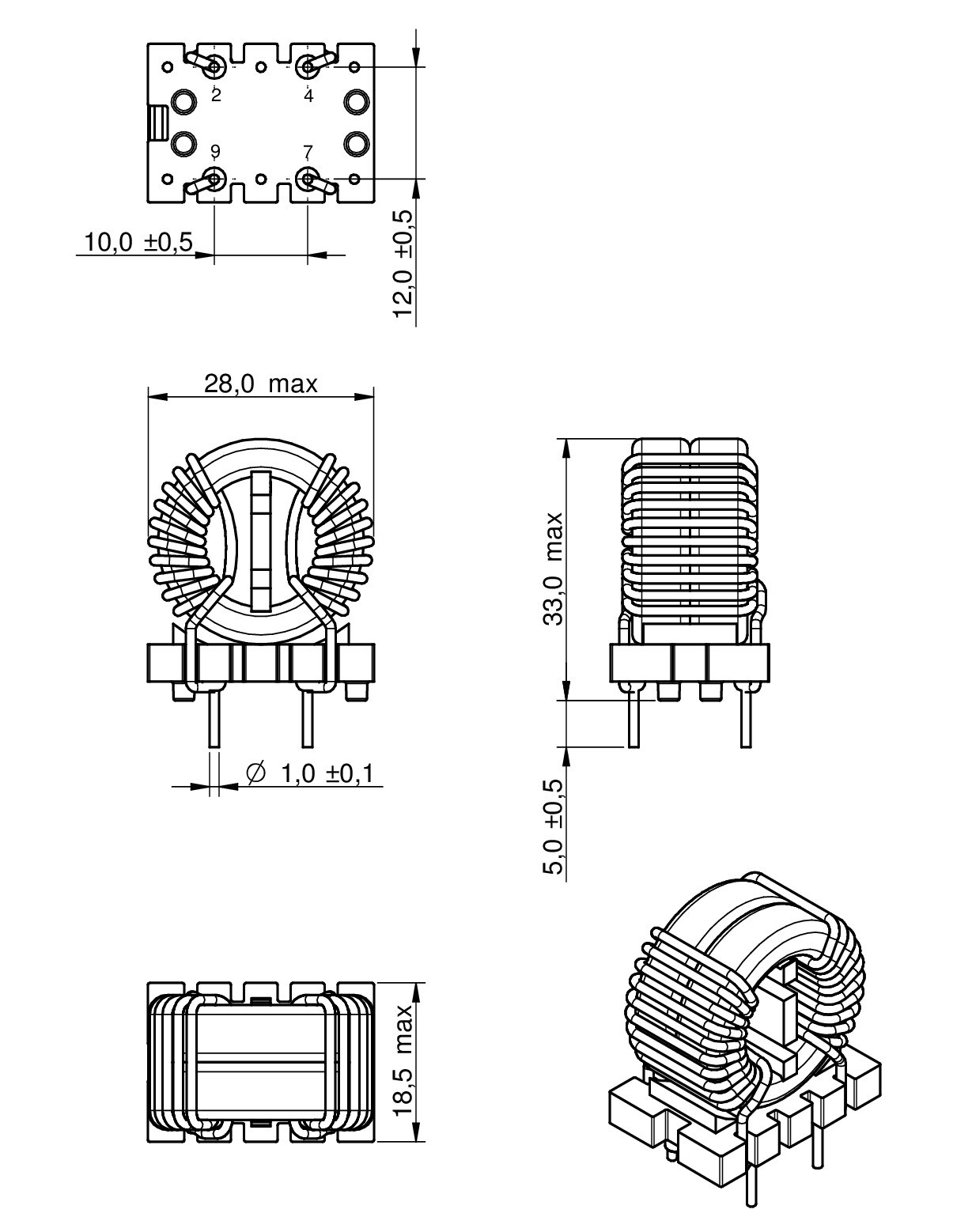 WE ExB Common Mode Power Line Choke Passive Components W rth WE ExB Common Mode Power Line Choke Passive Components W rth